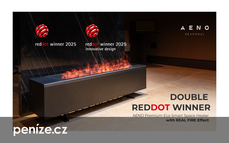 AENO Premium Eco Smart Space Heater s efektem skutečného ohně získal 2 ocenění Red Dot Design ...