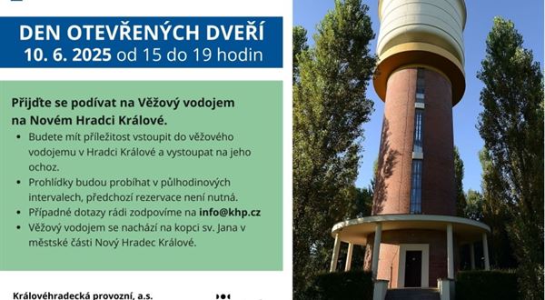 Den otevřených dveří na Věžovém vodojemu na Novém Hradci Králové | Peníze.cz